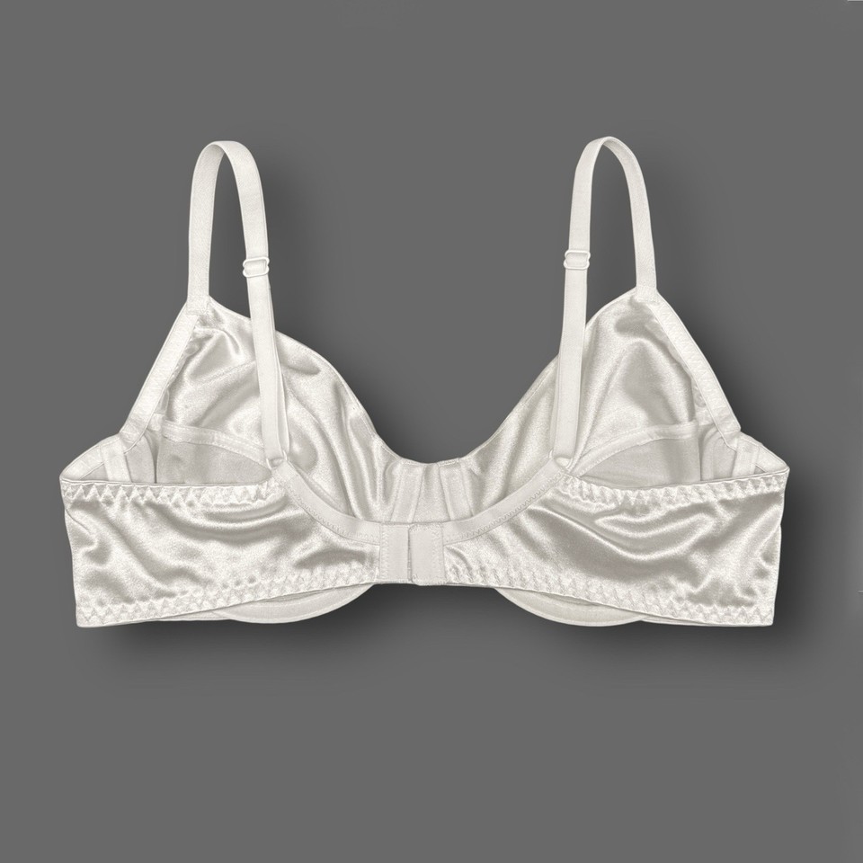 Retro Unlined Second Skin Satin Bra Ivory 38D | eBay