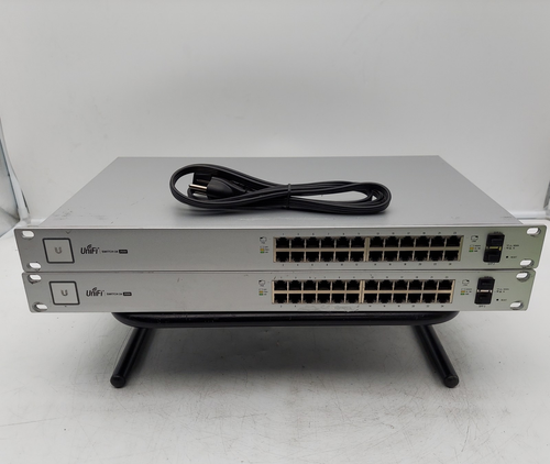 LOT OF 2 Ubiquiti UniFi US-24-250W 24-Port Managed Gigabit PoE+ Switch ...