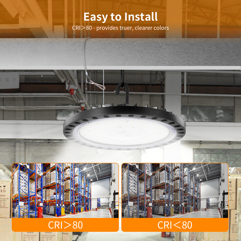 4 Pack 300W UFO Led High Bay Light Factory Warehouse Commercial Led ...