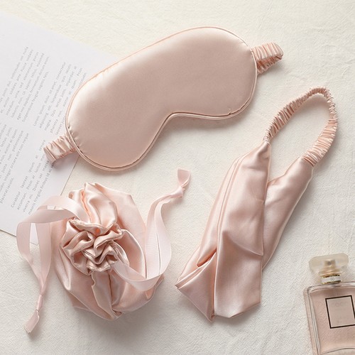3 PCs Sleep Eye Mask Set Soft Silk Satin Night Mask Gift Pack able Eye ...