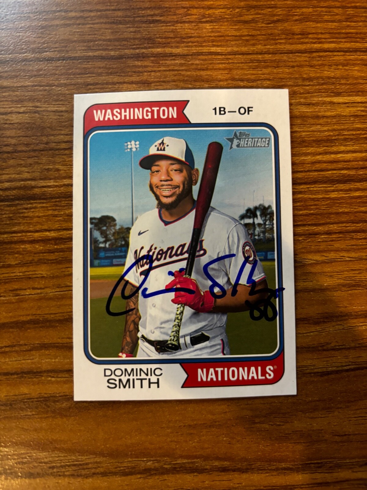 2023 Topps Heritage Washington Nationals Dominic Smith Autographed Card ...