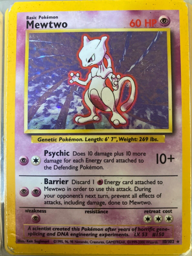 Pokémon Mewtwo Base Set 10/102 Holo Rare | eBay