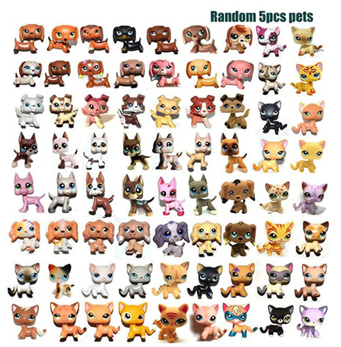 Random 5PCS Mini Pet Shop LPS Dogs and Cats Collectable with 7PCS ...