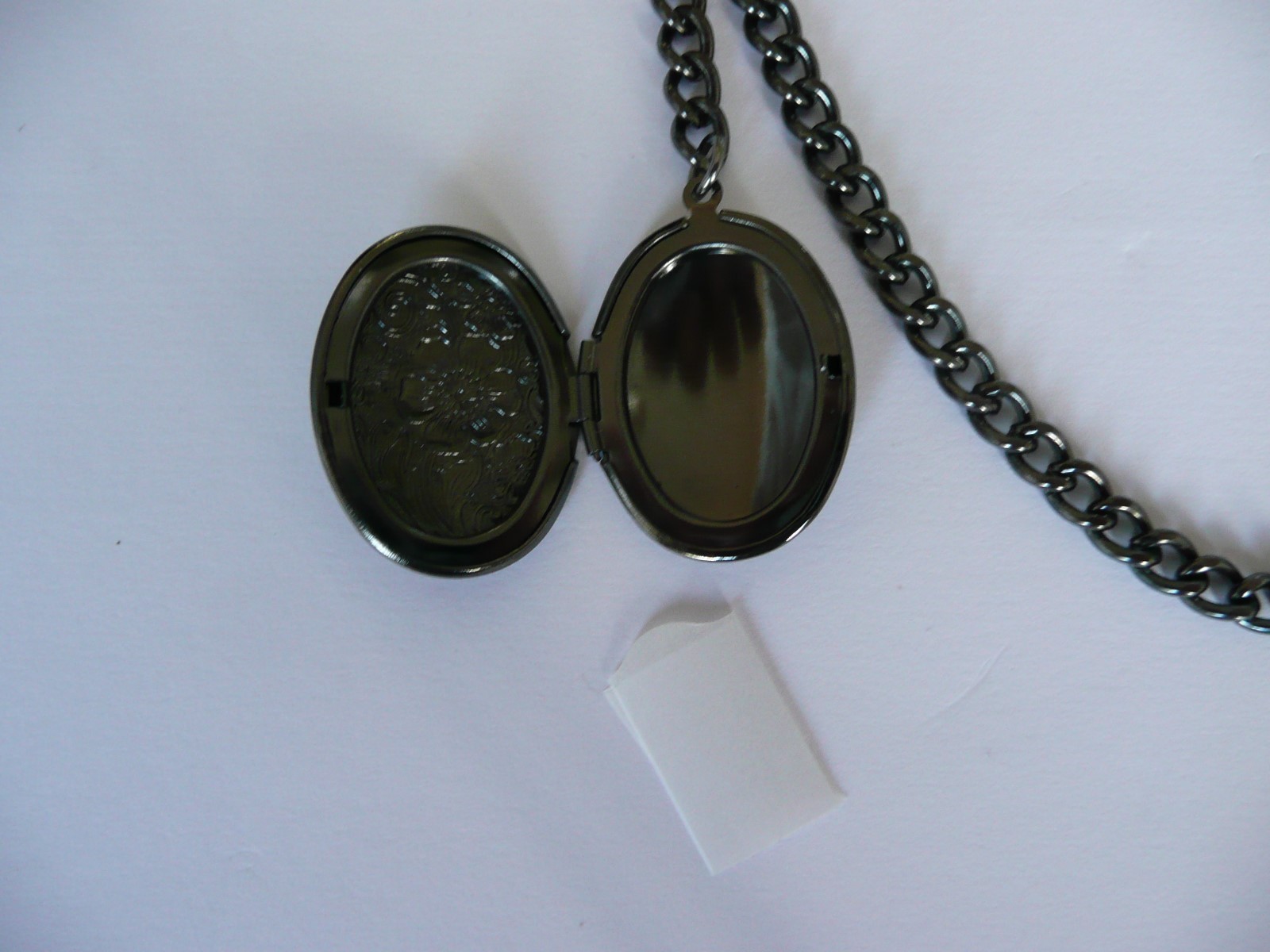 unusual single albert black plated pocket watch chain fob t bar locket ...