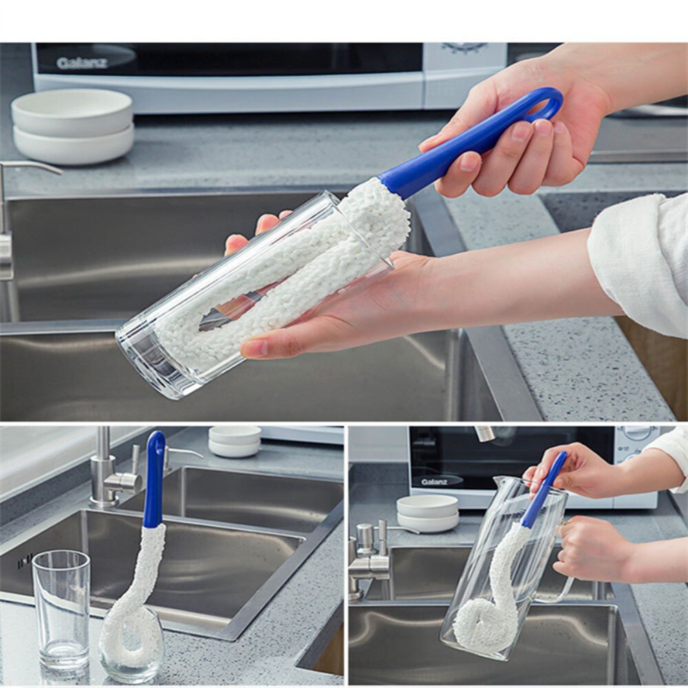 Clean Crystal Brush Set Of 2 Cystal Stemwae Bush & Foam Goblet Cleaning ...
