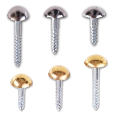 Chrome/Brass Finish 3/4"-1.25" DOMED MIRROR SCREWS Head Cap Mounting ...