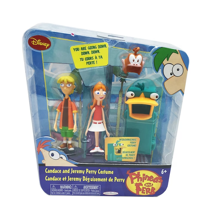 DISNEY PHINEAS AND FERB FIGURES UGLYINATOR GUN CANDACE AND JEREMY PERRY ...