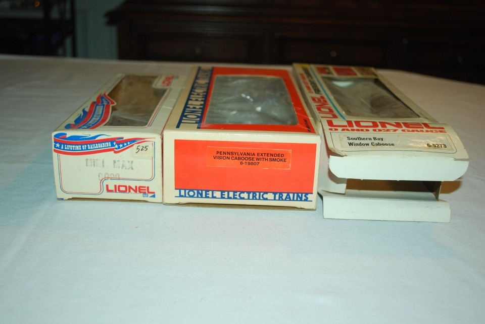 LIONEL # 9090 MINI MAX, #6-9273 SO BAY, #6-19807 PA CABOOSE EMPTY BOXES ...