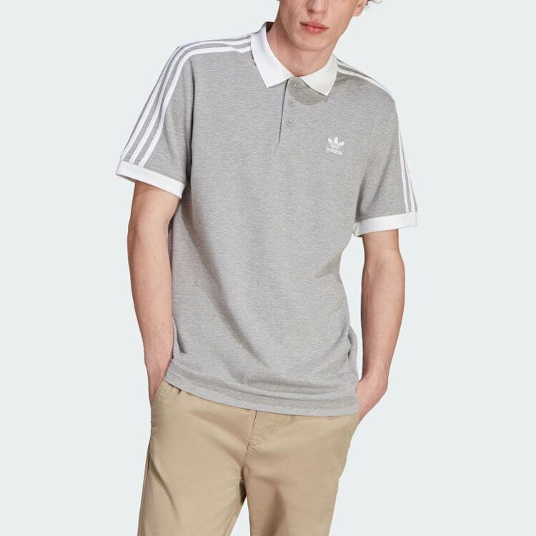 adidas Originals Clover Three-Stripe Colorblock Logo Short Sleeve Polo ...