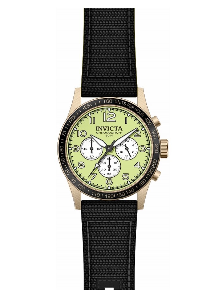 Invicta Night Vision Super Luminous Yellow Dial Men's 44mm Chrono Watch ...