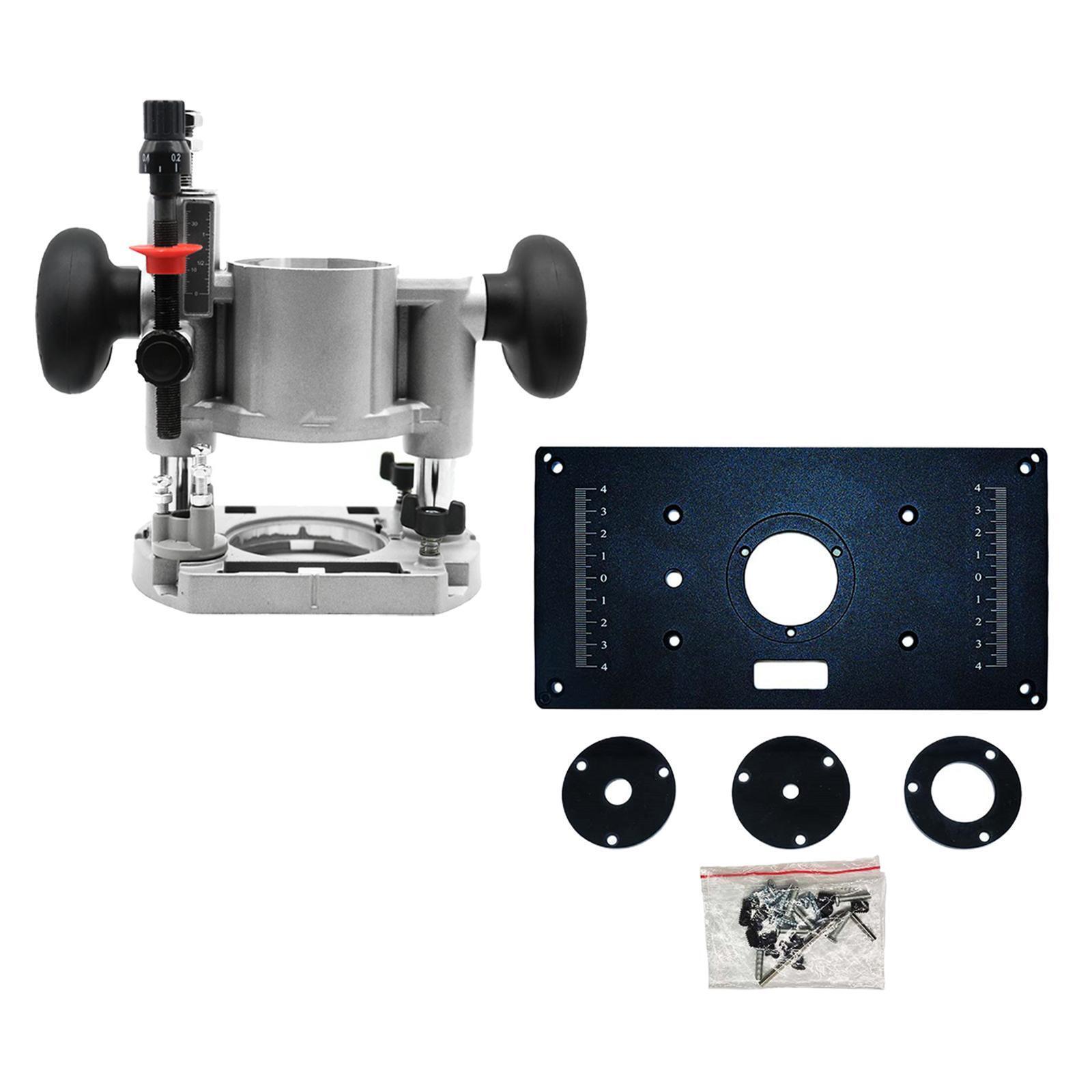 Aluminum Router Table Insert Plate with Lift Base Trimmer Accurate ...