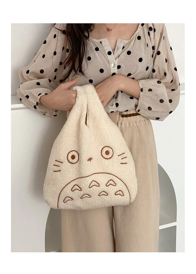 Studio Ghibli Brown Corduroy Tote Shoulder Bag My Neighbor Totoro Purse ...