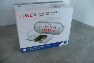 Timex Am/FM Dual Alarm Clock Radio with Digital Tuning 1.2" Red LED ...