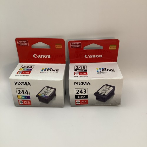 Canon Ink 243 244 Genuine Canon Ink Toner Cartridges 1 Black + 1 Color ...