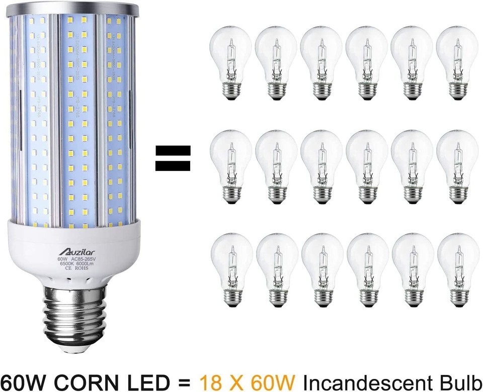 60W LED Corn Light Bulb, Large Mogul Base E39 LED Bulb, AC 85V-265V ...