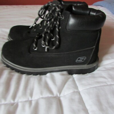 Skechers boys Size 5 Mecca Bunkhouse Ankle Boots Solid Black 93158L | eBay