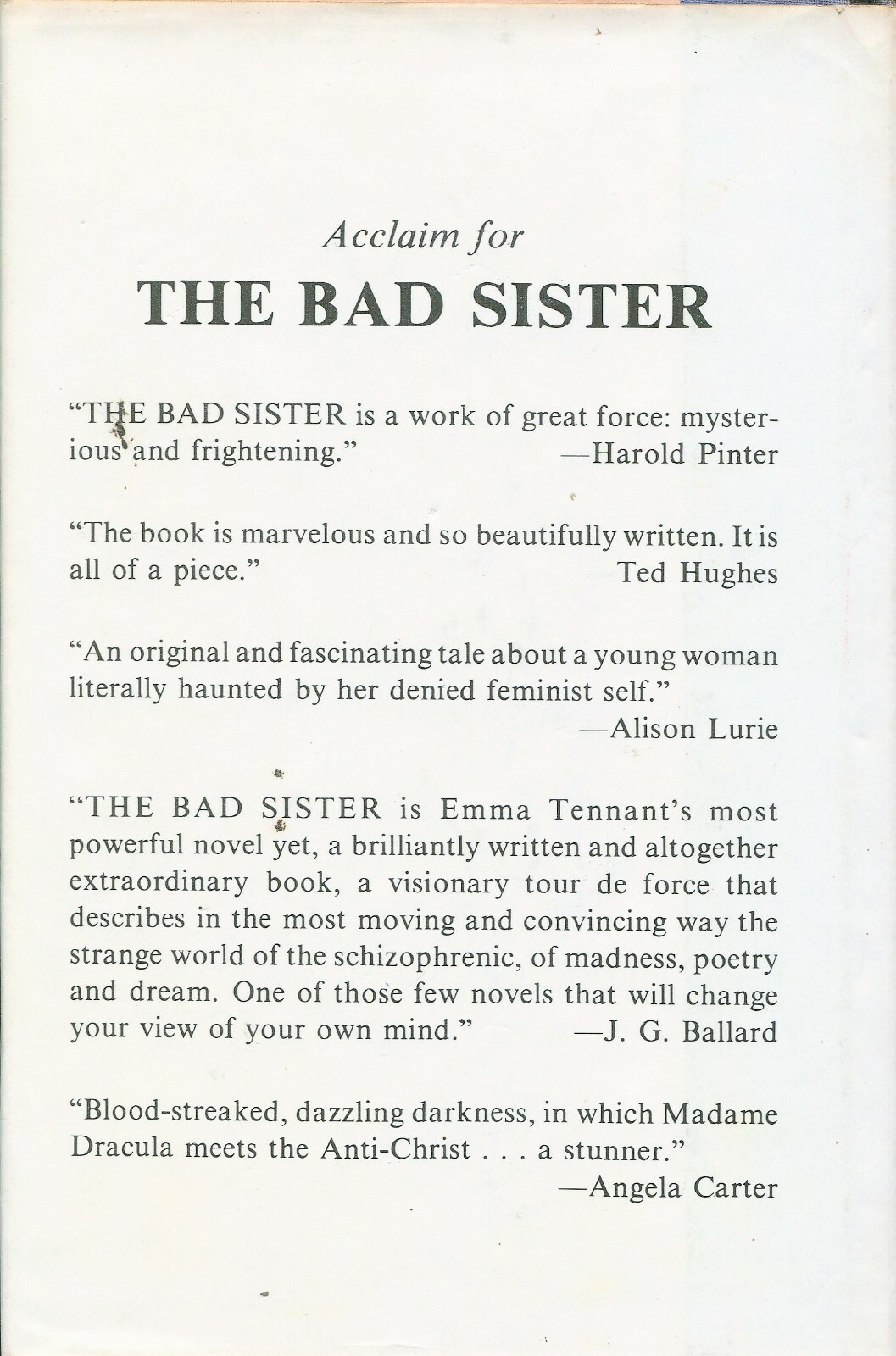 The Bad Sister by Emma Tennant Hardcover Book 1978 9780698109407| eBay