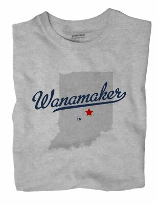 Wanamaker Indiana IN Ind T-Shirt MAP | eBay