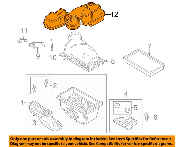 Ford OEM 11-14 Explorer Air Intake-air Hose BB5Z9B659D for sale online ...