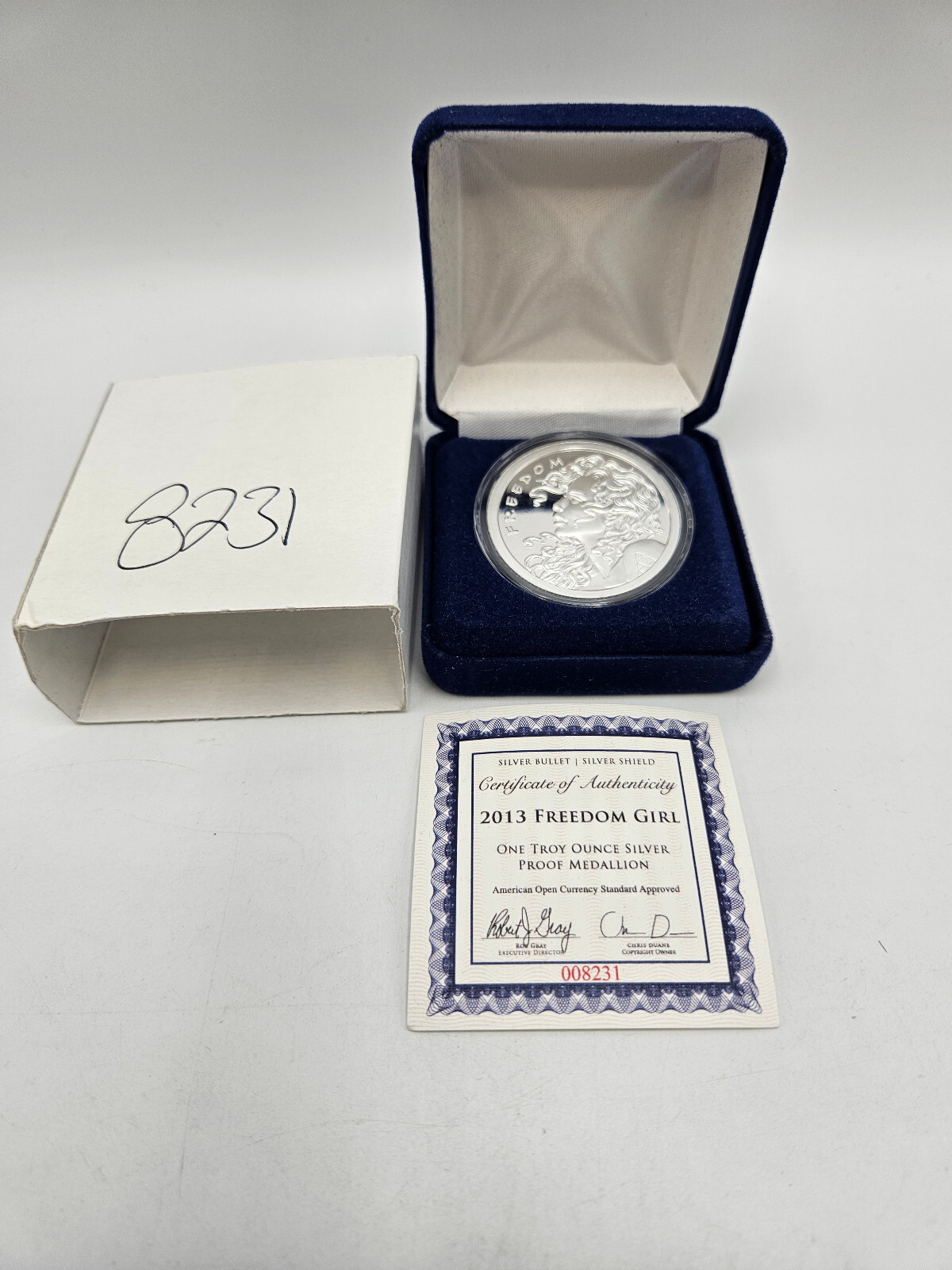 🌟 2013 FREEDOM GIRL PROOF Coin Silver Bullet Shield 1 Troy Oz .999 ...