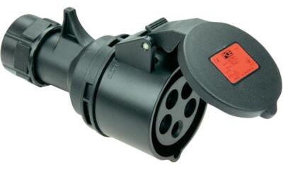 Pce - 225-6X - 32a 400v 5p Cee Industrial Socket, Ip44, Black | eBay UK