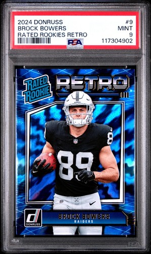 2024 Panini Donruss Brock Bowers Rated Rookies Retro #9 PSA 10 Gem Mint ...