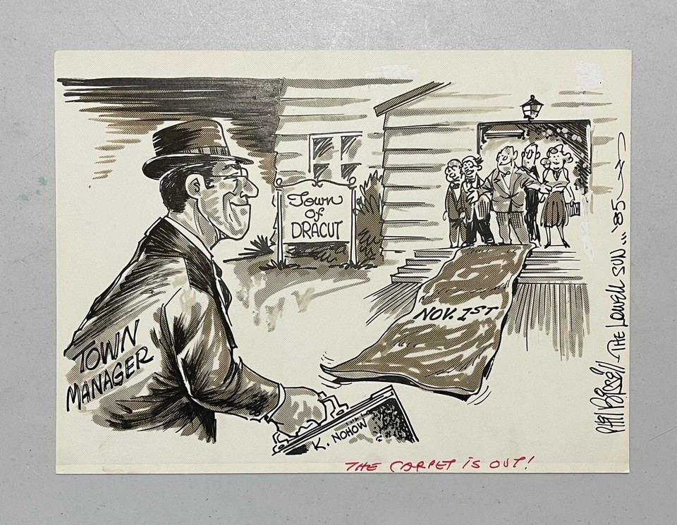 12 PHIL BISSELL Orig. Drawings MA Pol Cartoons B. JOSEPH TULLY Scott ...