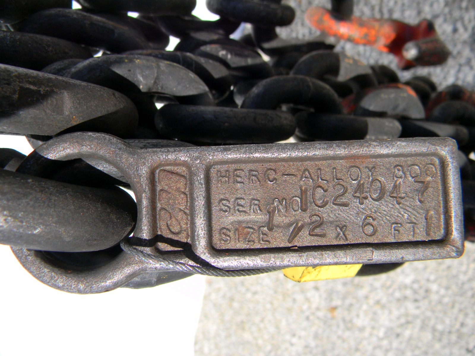 Cm Columbus Mckinnon 1/2" X 6' Adjustable Quad Sling Chain WLL Herc ...