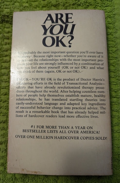 I'm OK - You're OK by Thomas A. Harris, M.D. (Paperback) | eBay
