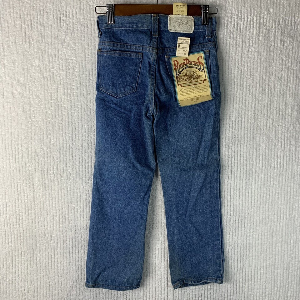 Vtg JC Penny Plain Pockets Boys SZ 8 Regular Straight Leg Jeans Made In ...