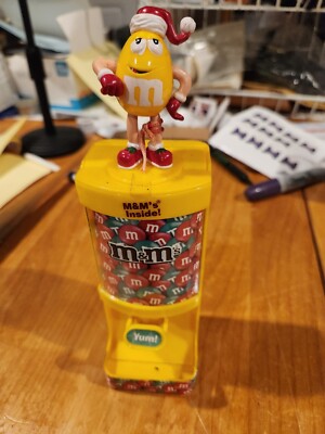 Vintage Xmas Yellow Peanut M&M Candy Dispenser 10" Tall Mars Inc MM ...