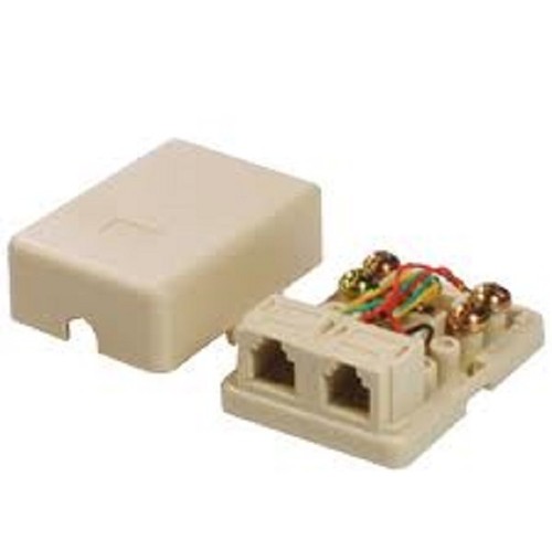 Steren 300-146IV Telephone Surface Jack Dual Modular Ivory RJ11 | eBay