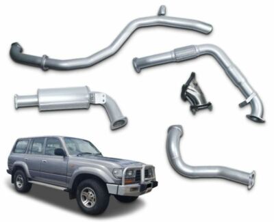 3" Turbo-Back Stainless Exhaust for 4.2lt Turbo Diesel 80 Series Wagon ...