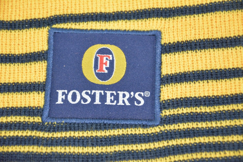 Foster's Australian Lager Striped Knit Winter Beer Hat Beanie Toque ...