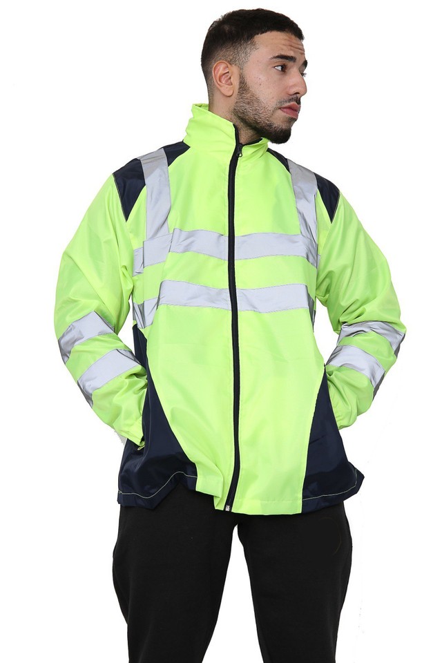 Hi Vis Viz Visibility Fleece Jacket Rain Patch Safety Work Mens Waterproof | eBay UK