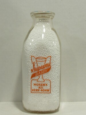 SSPQ Milk Bottle Supreme Dairy Mohawk NY HERKIMER COUNTY full cow From ...