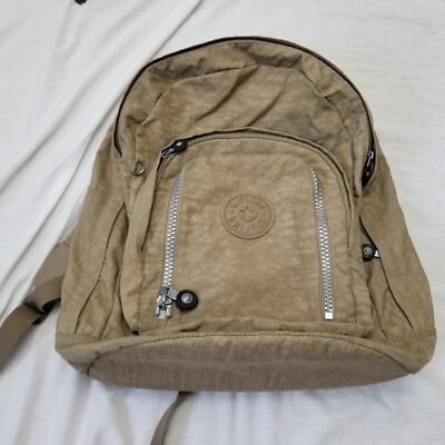 Kipling Hal Expandable Backpack Large Beige Tan Hiking Outdoor School ...