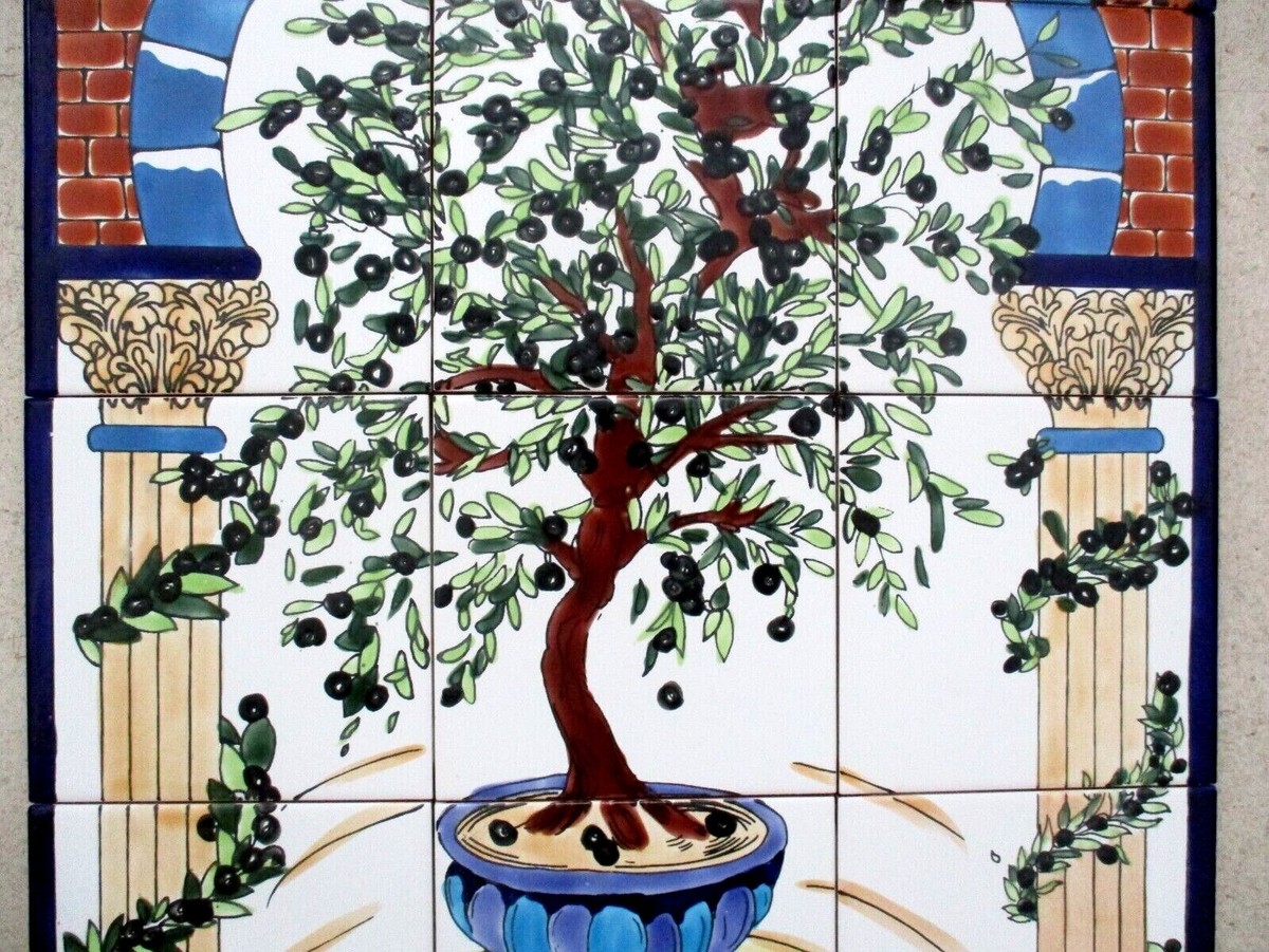 Ceramic Tile Art Tree Mosaic Tile Art Green Tree | Mozaico Decor