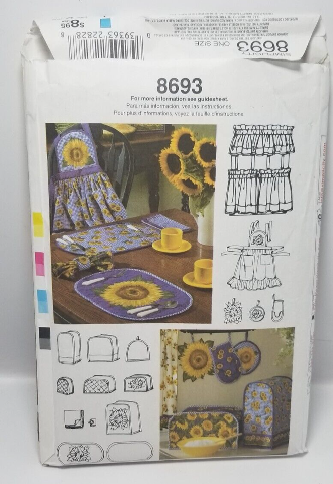 Home Kitchen Accessories Sewing Pattern by Simplicity -Curtains, Apron ...