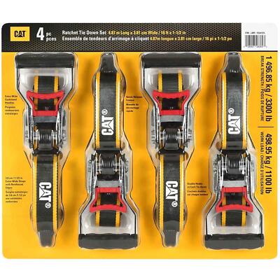 CAT Heavy Duty Ratchet Caterpillar Tie Down Strap Handle 4 Pcs Set 3.8 ...