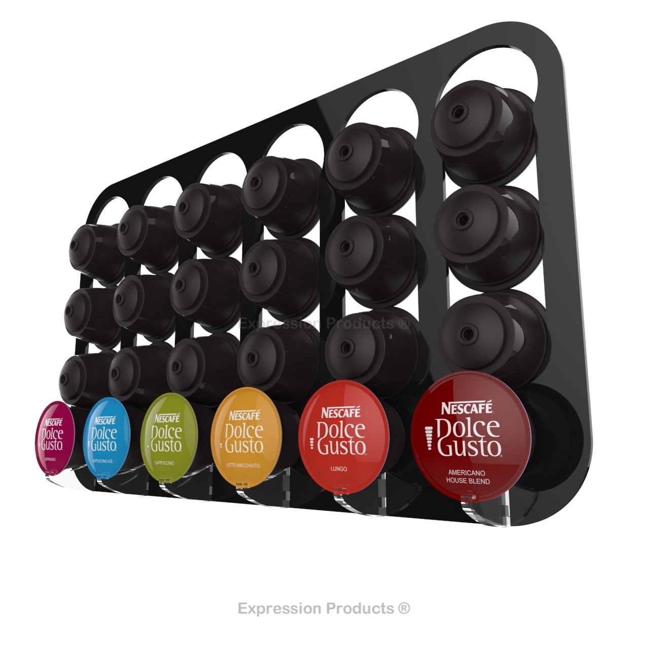 Dolce Gusto coffee capsule pod holder, wall mounted holds 8-48 capsules ...