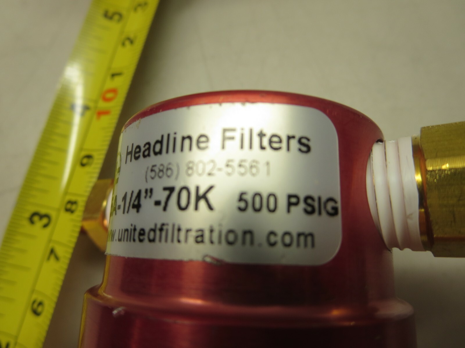 Headline Filters (United Filtration), 305A-1/4"-70K, Filter, 500 PSIG ...