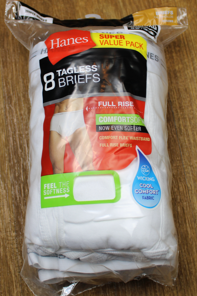 Hanes Men's Briefs 8-Pack TAGLESS & Comfort Flex Waistband 100% Cotton ...
