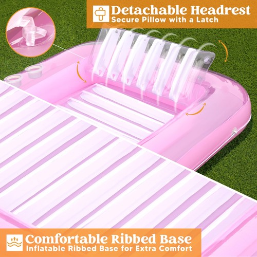 XL Inflatable Tanning Pool Lounge Float 85" x 57" Extra Large Sun Tan ...