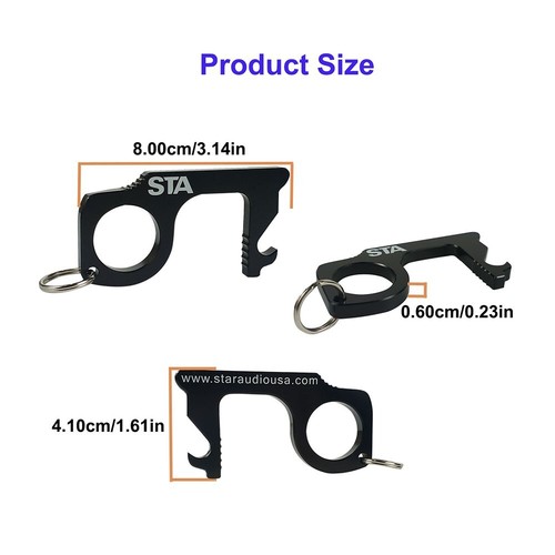 3Pcs Touchless Portable Key Door Opener Handheld Keychain Contactless ...