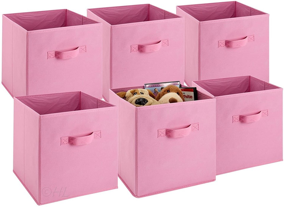 Storage Cube Basket Fabric Drawers Best Cubby Organizer Box Bin 6 Pack ...