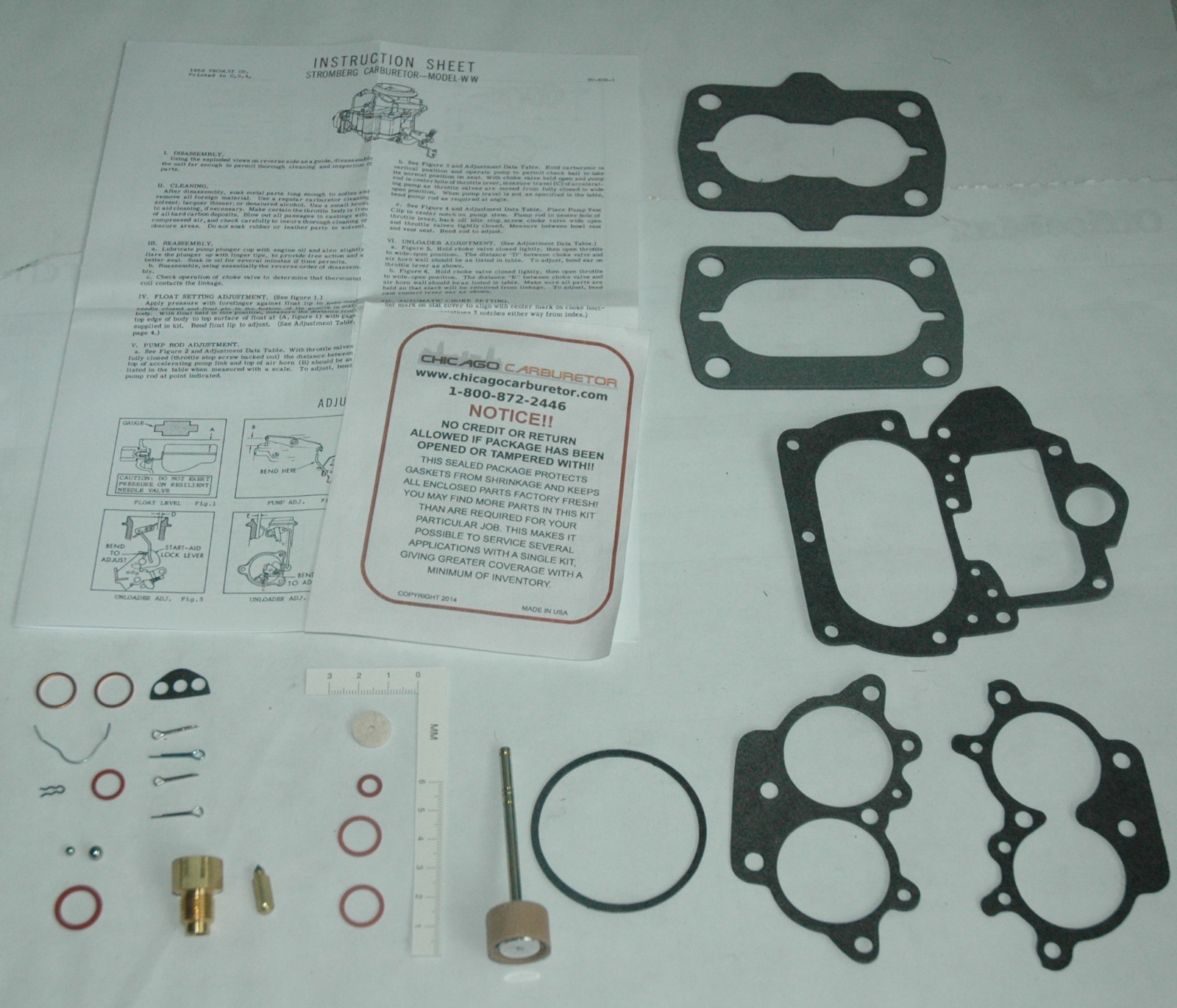 1960-67 CARB KIT STROMBERG PLYMOUTH 2 BARREL 273 OR 318 ENGINES ETHANOL ...