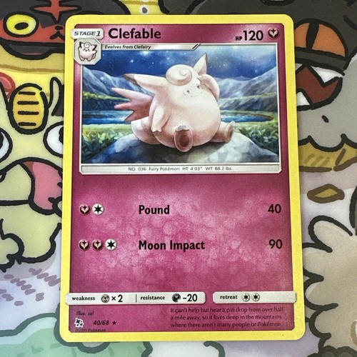 Clefable 40/68 Rare Hidden Fates Pokemon TCG LP/NM | eBay
