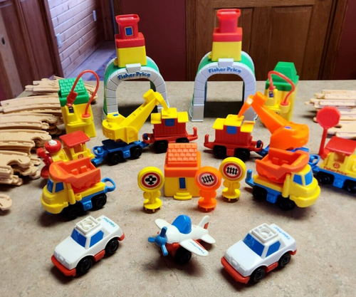 1990s Fisher Price Flip Track Rail Road HUGE Lot 57+ Pieces Trains ...