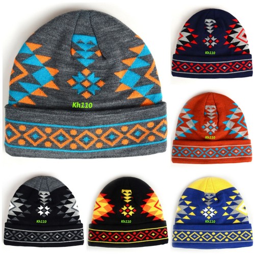 Southwest Native American Indian Navajo Print Knit Cuffed Beanie | eBay